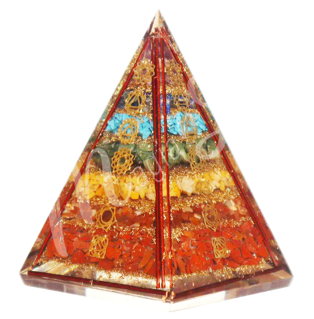 Pyramid Orgone Chakras w Copper Rods – Cha Cha Gifts
