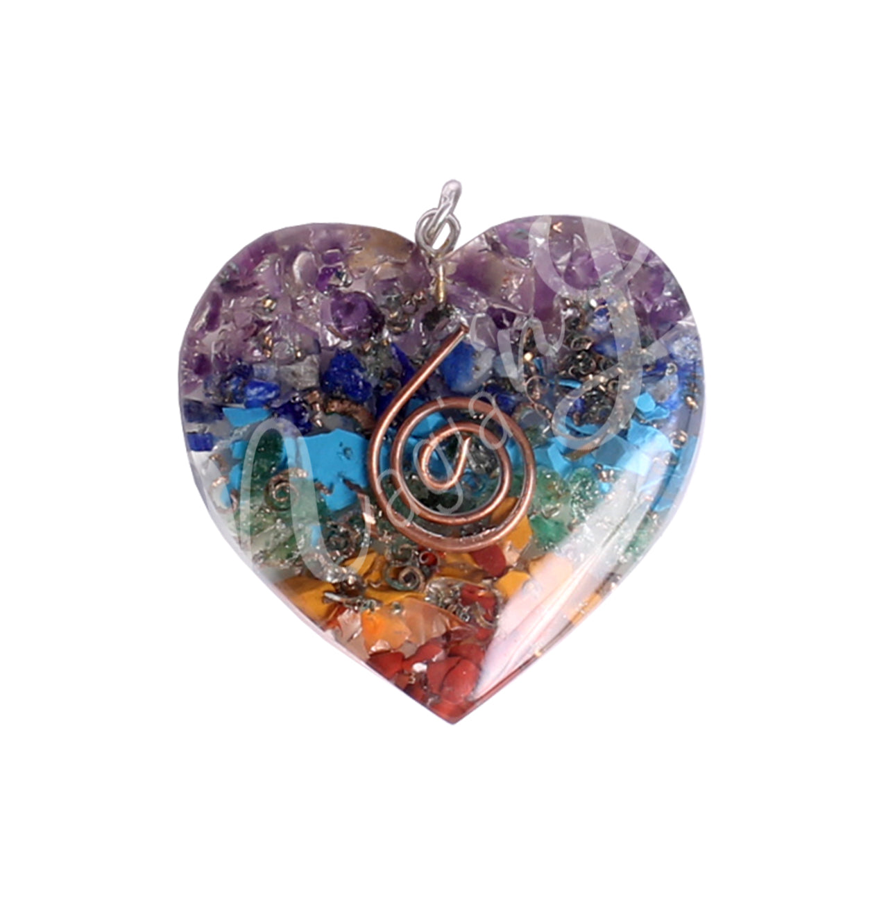 Pendant Orgone Copper Spiral & Chakras – Cha Cha Gifts