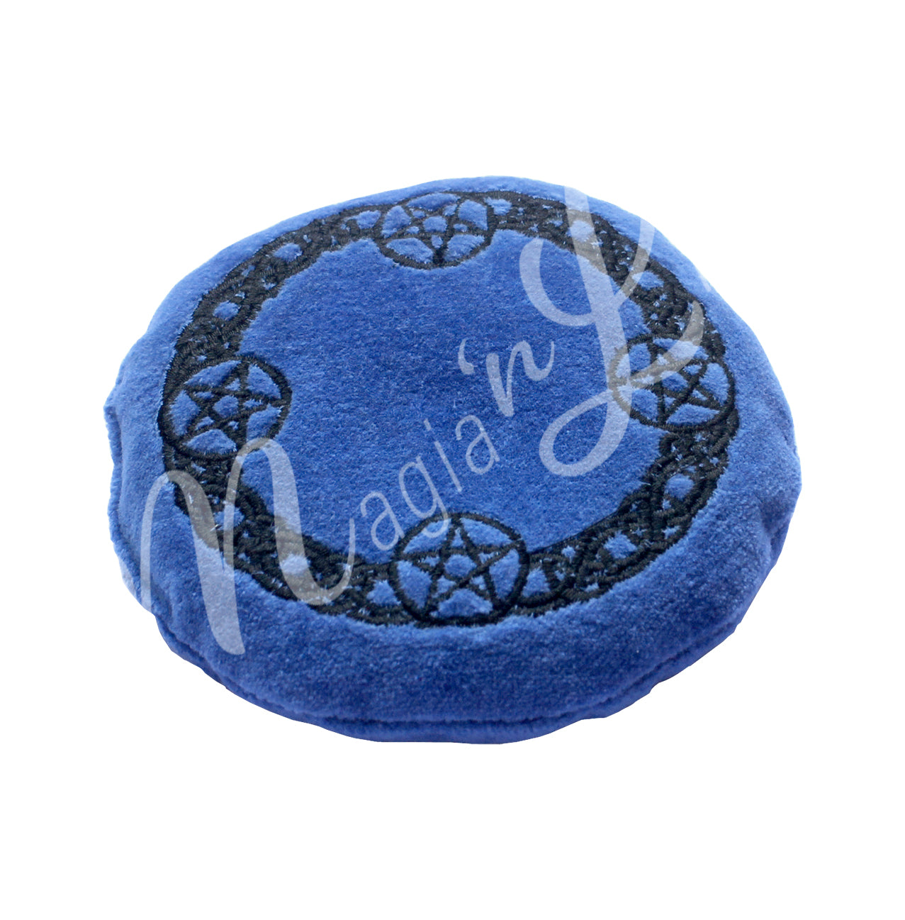 Cushion Blue Velvet with Pentacle 4.75" dia. – Cha Cha Gifts